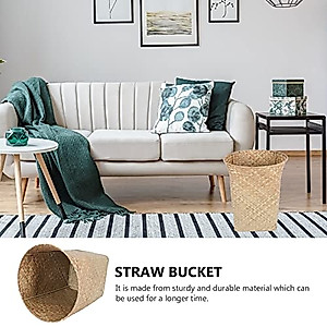 NUOBESTY Laundry Baskets Small Woven Basket Trash can Wastebasket Square Garbage Container bin for bathrooms Kitchen Home Offices Craft Laundry Utility Rooms garages Natural Waste Paper Basket