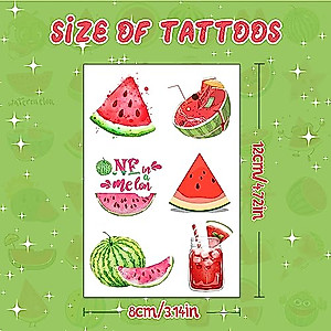 144PCS One in a Melon Temporary Tattoos Stickers for Watermelon Party Favor Birthday Party Decorations supplies Watermelon Goodie Bags Fillers Gifts for Boys Girls Kids