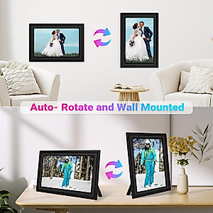 YEMSD 10.1" WiFi Digital Picture Frame, Auto-Rotate, 1280x800 HD IPS Touchscreen Digital Photo Frame, Wall Mountable, Share Photos and Videos Remotely via Frameo APP, Surprise Gifts (Black)