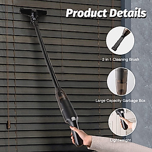 REECOO Handheld Vacuum Cleaner Cordless Upright Vacuum Cleaner Lightweight Rechargeable Vacuum Portable Car Vacuum Mini Floor Cleaner for Home & Car Cleaning