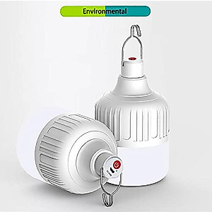 XLSBZ Multi-Functional Emergency LED Light Bulb with USB Charging, Capable to Recharge Mobile Devices, Ideal for Power Outage, Tent Camping, Fishing (WHITE-USB-20W)