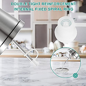 4 Pack Straw Cover Compatible with Stanley H2.0/1.0 Tumbler Cups All OZ, and Others 6-10 mm Straw, Reusable Drinking Straw Cap, Food-Grade Silicone Straw Accessories, Soft Straw Topper, Transparent