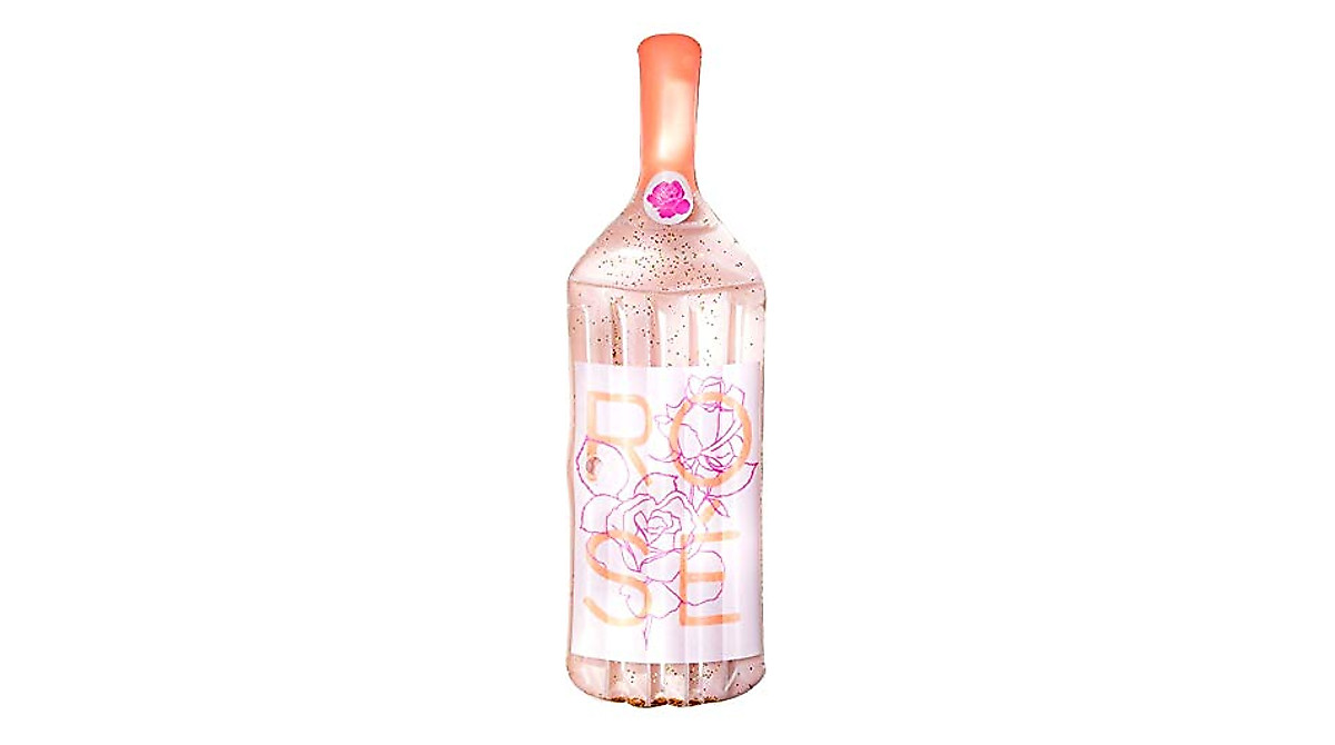 Swimline Glitter Rose Pool Lounger - Pink Inflatable Float for Summer