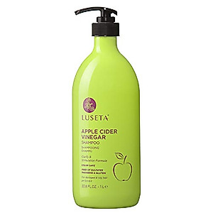 Luseta Apple Cider Vinegar Shampoo for Damaged and Oily Hair -Infused with Pyrus Malus for Clarify & Stimulation, Sulfate Free Paraben Free 33.8oz