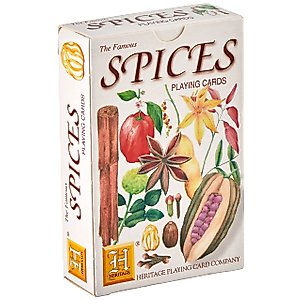 Heritage Products Spice-themed Playing Cards, 54 Cards, All Ages, Educational, Thematic, Unisex, Brown, Yellow, Red, Paper, No Assembly Required, 1 Pack