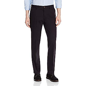 Goodthreads Men's Straight-Fit Wrinkle-Free Comfort Stretch Dress Chino Pant, Black, 34W x 30L