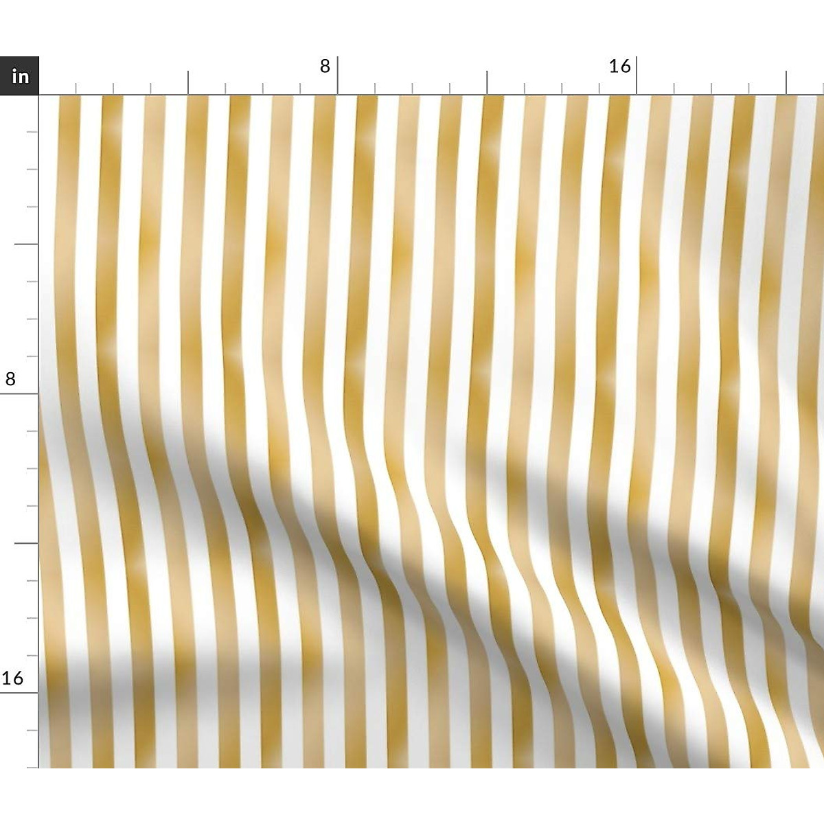 Spoonflower Fabric - Gold Stripe White Geometric Silver Golden Printed on Petal Signature Cotton Fabric by The Yard - Sewing Quilting Apparel Crafts Decor