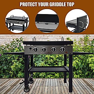 Hard Cover for Blackstone 36 inch Griddle, 5004 Griddle Hard Cover Lid, Black Painted Metal