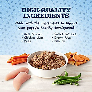 Blue Buffalo Baby BLUE Healthy Growth Formula Natural Puppy Wet Dog Food, Chicken and Vegetable Recipe 12.5-oz Cans (Pack of 12)