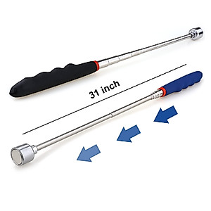 20 lbs Magnetic Telescoping Pick Up Tool for Small Metal Tools Extends from 7 to 30 inches / 185-720mm (Black+Blue)