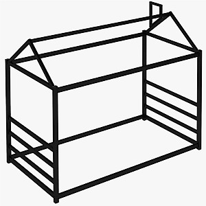 Bellemave Toddlers House Beds Metal Floor Bed Frame Twin Size Montessori Bed for Kids Boys Girls Teens, Black