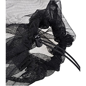 2 Pack Head Net Face Mesh Head Cover for Outdoor Lovers Protect from Fly Screen Mosquito Gnat and Other Flies (Regular Size, Black)