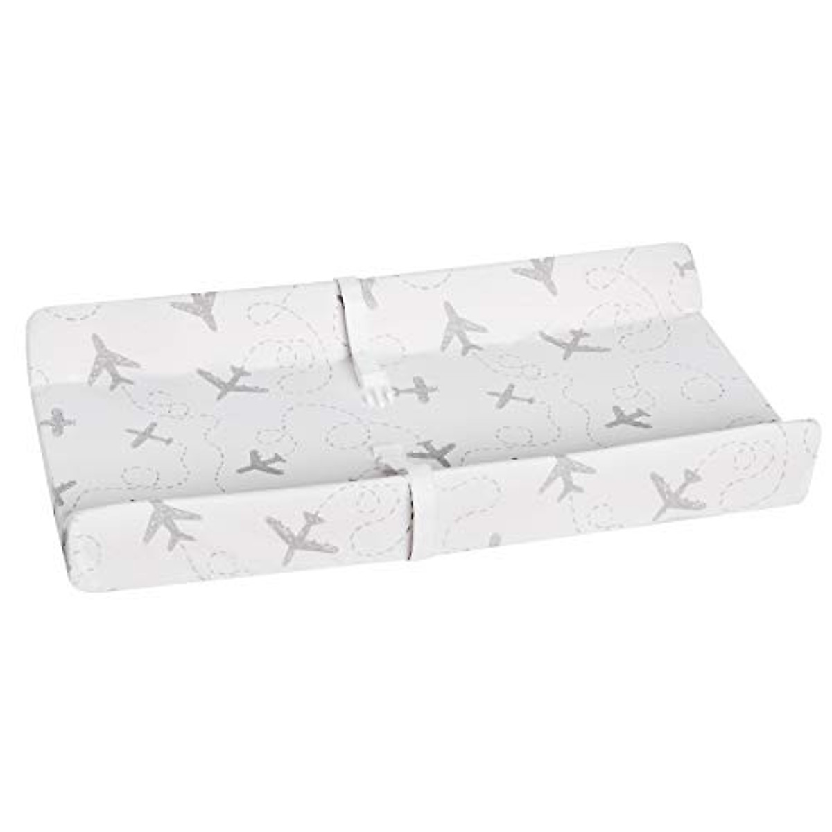 Andi Mae Changing Pad Cover - Grey Airplanes -100% Jersey Cotton - Fits Standard Changing Pads
