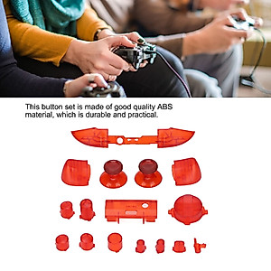 Entatial Full Trigger Buttons Kits, Comfortable Multi Color Full Buttons Set Mod Kit for Series X/S Controller for Series S Controller(Transparent red)