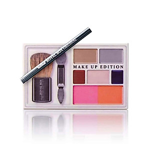 Original Royal Box White Make-Up Compact 8 Compartment Snuff Wallet Box with Built in 3" Metal Alloy Straw