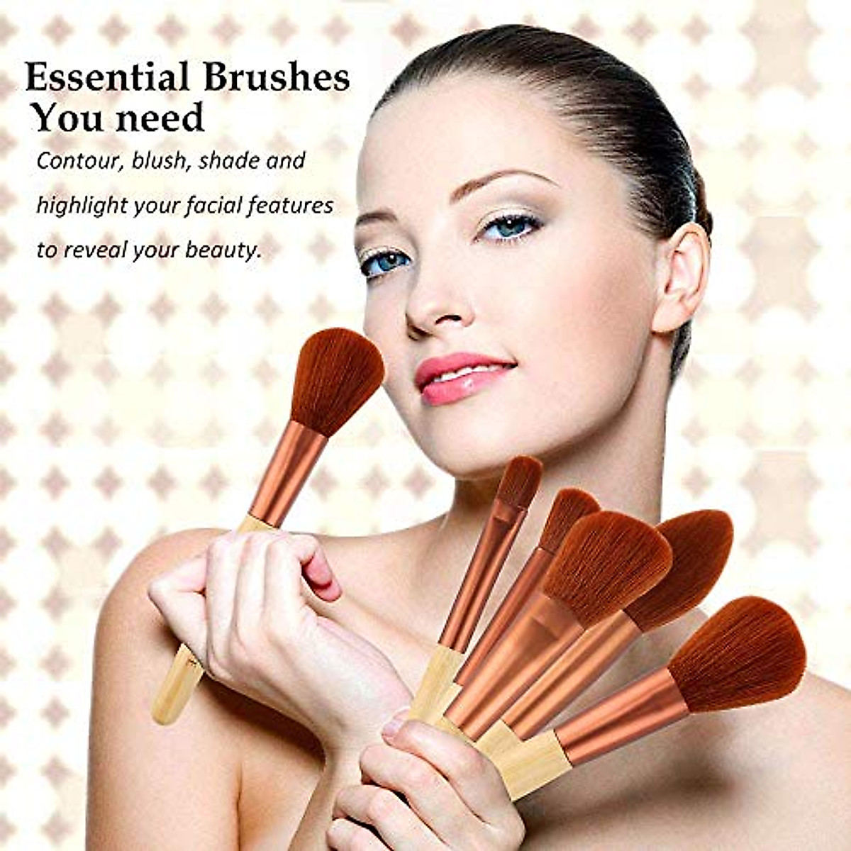 SEPROFE Makeup Brushes, 10Pcs Make Up Brushes Set, Premium Synthetic Kabuki Powder Foundation Contour Blush Concealer Eye Shadow Blending Liner Makeup Brush Kit with Organizer Bag and Makeup Sponge