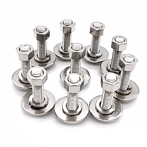 (10 Sets) 5/16-18x2" Stainless Steel Hex Head Screws Bolts, 5/16 Nuts, 5/16 Flat Washer & 5/16 Lock Washers, 18-8 (304) S/S, Fully Threaded by Bolt Fullerkreg