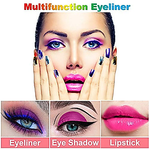AWCCXMYM 12 Colors Liquid Eyeliner Colorful Set,Red Pink Green Blue White Eyeliner Liquid,Matte Eye Liner Pen Long Lasting Waterproof Eyeliner Pencil Colored Eyeliner Pen