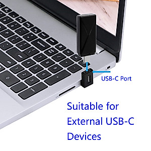 CERRXIAN Right Angle USB C to USB A Adapter, Up Angle & Down Angle USB A 3.0 Male to USB Type C 3.1 Female Connector Adapter for Laptops, Wall Chargers, Power Banks(2-Pack)