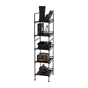 Organize It All 5 Tier Square Freestanding Shelf Unit for Bedroom, Bathroom, or Home Storage and Organization, in Espresso