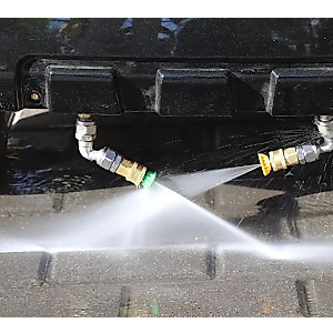 Pressure Washer Turbo Tip 3000PSI Turbo Nozzle Kit 360° Rotating Presure Washer Turbo Nozzles 1/4'' Quick Connect with 5 Nozzle Tips Kit Multiple Degrees(0, 15, 25, 40,Soap) 3.0 GPM 3.0 Orifice