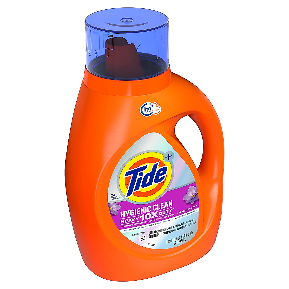 Tide Hygienic Clean Heavy 10X Duty Laundry Detergent Liquid, Spring Meadow, 24 Loads, 37 Fl Oz, He Compatible