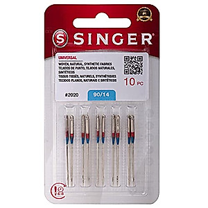 SINGER 10-Pack Universal 2020 Sewing Machine Needles, Size 90/14