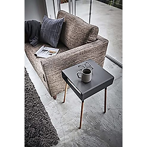 Yamazaki Storage Home | Steel + Wood | Tall | End + Side Tables, Black