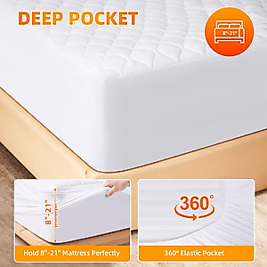 Heated Mattress Pad Queen Size Quilted Electric Mattress Pad with 9 Heat Settings Controller Electric Bed Warmer Fit Up to 21 Inch