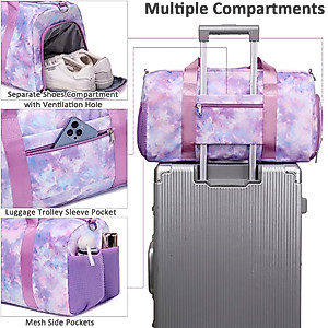 Dance Bag for Girls Princess Sports Duffle Bag for Girls Overnight Travel Duffel for Girls Ballet Bag with Shoes Compartment Water Resistant
