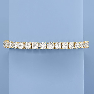 Ross-Simons 23.00 ct. t.w. CZ Tennis Bracelet in 18kt Gold Over Sterling. 7 inches