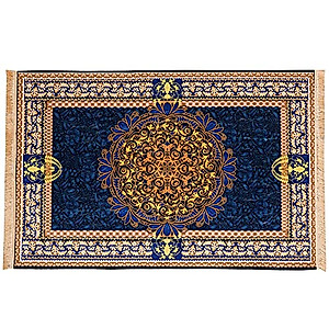 ANswet Area Rug Modern Flannel Non-Slip Floor Mat Living Room Bedroom Tassels Carpet Home Decor Rectangle 4 * 6 Feet Blue