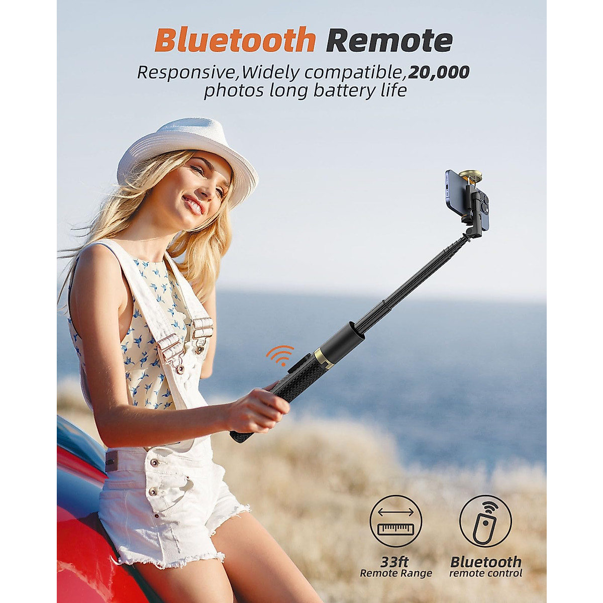 62" Phone Tripod & Selfie Stick, Tripod for iPhone with Remote, All-in-1 Cell Phone Stand, Portable, Lightweight Extendable for Selfies Video Recording Vlog, Compatible with iPhone Android