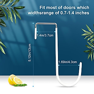 DAJIANG Over Door Hooks, 4 Pack - Soft Rubber, Prevent Scratches, For Hanging Clothes, Towels, Bags in Bathroom, Bedroom, Kitchen