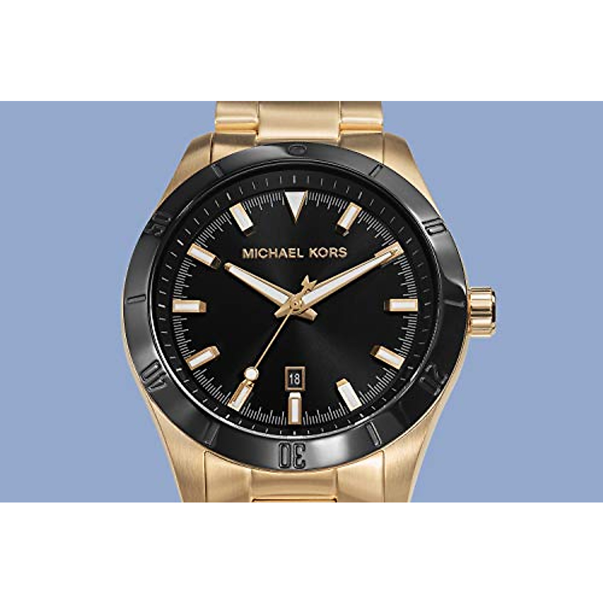 Michael Kors Men's Layton Quartz Watch with Stainless Steel Strap, Gold, 22 (Model: MK8816)