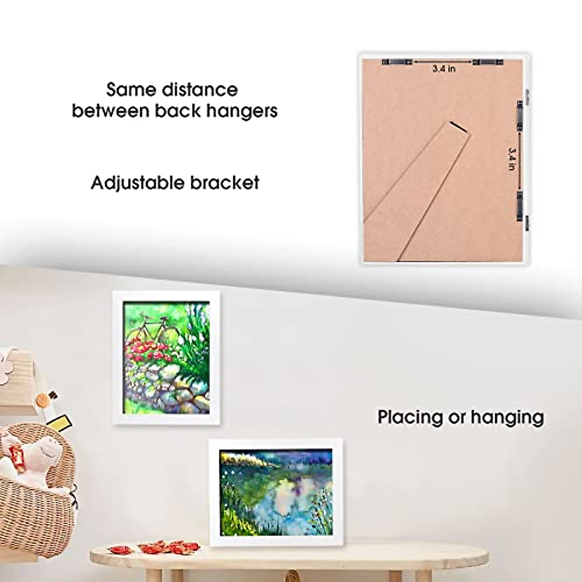 Fosdonge Hold 150 Pcs 8.5x11 Kids Artwork Frames Changeable Placing or Hanging, Front-Opening Kids Art Frame, Childrens Art Project Frames for 3D Picture, Crafts, Hanging Art (white)