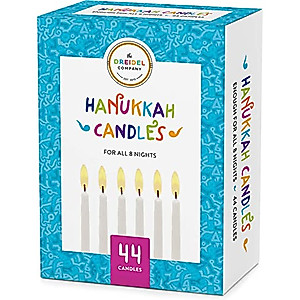 Menorah Candles Chanukah Candles 44 White Hanukkah Candles for All 8 Nights of Chanukah (2-Pack)
