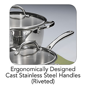 Tramontina 80154/567DS Tri-Ply Base Stainless-Steel Cookware Set, Induction-Ready, 9-Piece