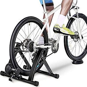 Yaheetech Magnetic Bike Trainer Stand Premium Steel Bike Bicycle Indoor Exercise Bike Stationary Workout Trainer Stand Fits for 26in-28in, 700C Wheels