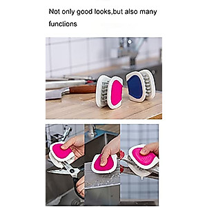 YYRBLNG 2Pcs Blade Brush and Cutlery Cleaner Brush Bristle Scrub for Kitchen Washing (Blue and Red)