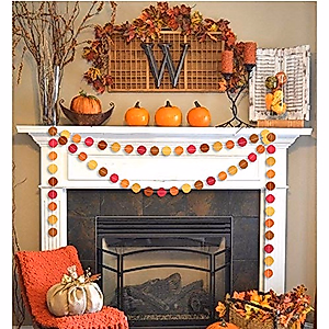 Thanksgiving Day Decoration Garland Fall Leaves Circle Dots Paper Streamers (3Pcs 157 inches) for Giving Thanks Party, Hanging Bunting Banner Backdrop Decorations for Autumn Party Supplies