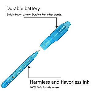 Invisible Ink Pen 24Pcs Spy Pen with UV Light Magic Marker Kid Pens for Birthday Party,Writing Secret Message for Easter Day Halloween Christmas Party Bag Gift