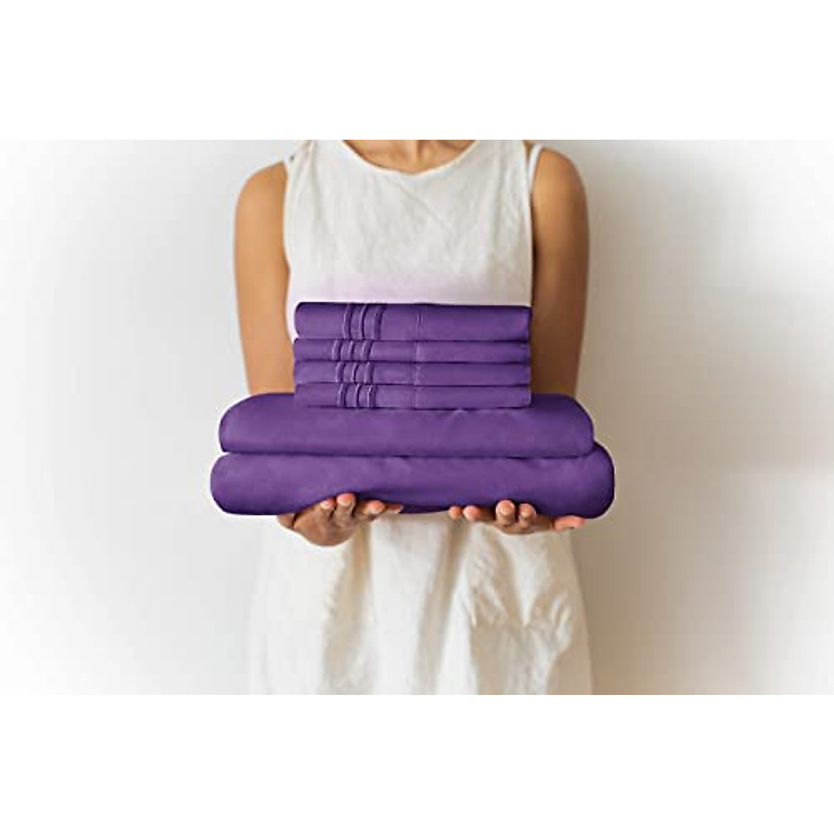 CGK Unlimited Queen Size Sheet Set - 6 Piece Set - Hotel Luxury Bed Sheets - Extra Soft - Deep Pockets - Easy Fit - Breathable & Cooling Sheets - Wrinkle Free - Comfy - Purple Bed Sheets - Queen 6 PC