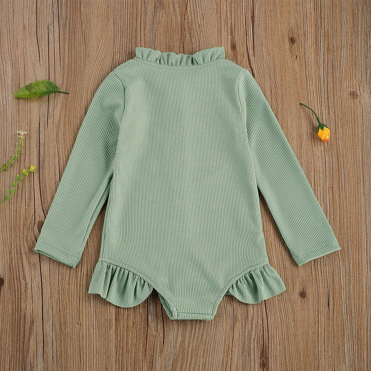 Merqwadd Toddler Baby Girl Swimsuit Rash Guard Long Sleeve One Piece Swimwear Bathing Suit for 1-5Years Kids (B-Mint Green,12-18 Months)