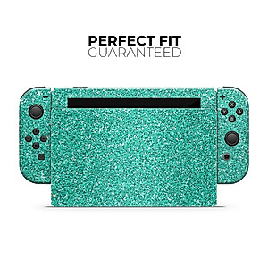 Design Skinz - Compatible with Nintendo Switch OLED Console + Joy-Con - Skin Decal Protective Scratch-Resistant Removable Vinyl Wrap Cover - Sparkling Teal Ultra Metallic Glitter