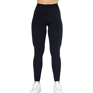 AUROLA Dream Collection Workout Leggings for Women High Waist Seamless Scrunch Athletic Running Gym Fitness Active Pants Dark Black S