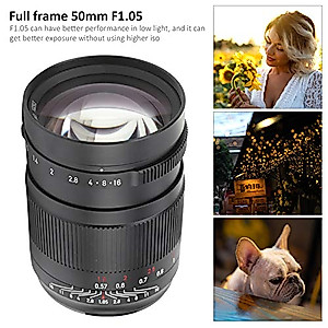 Vipxyc Camera Lens, F1.05-16 50mm Manual Focus Lens Z Mount Full Frame/APS Lens Black for Nikon Z6/Z7/Z50/Z6II/Z7II Camera