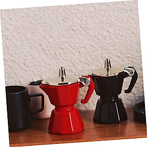COHEALI decor coffee pot coffee makers Mini Coffee Machine Model Micro-scene Adornment Mini Kitchen Coffee Machine Mini House Appliances household Accessories furniture Ob11 alloy
