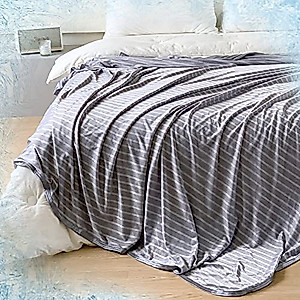 INGEROOM Cooling Blanket for Night Sweats Decorative - Stay Cool and Comfortable All Night Long, Cooling Blankets for Hot Sleepers,Lightweight Sofa Throw Blanket Grey Queen（90''x90''）
