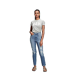 GAP Womens High Rise Vintage Slim Fit Jeans, Medium Rock, 29 Regular US